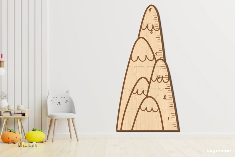 Mountains Growth Chart Laser Cut - So Fontsy