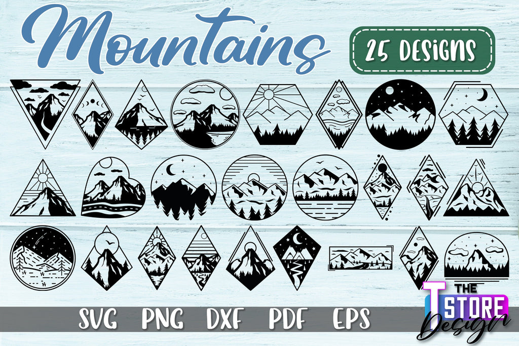 Mountains SVG Design | Mountain SVG | Camping SVG Design - So Fontsy