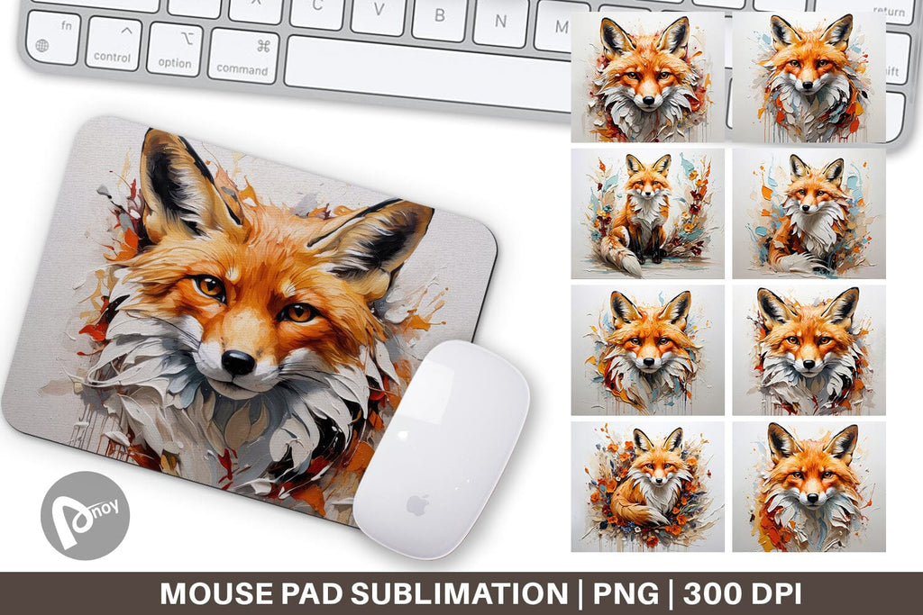 Mouse Pad 3D Fox Painting - So Fontsy