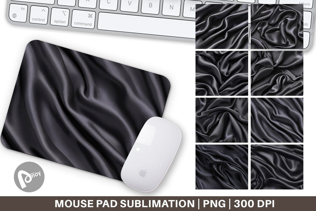 Mouse Pad Black Silk Pattern - So Fontsy