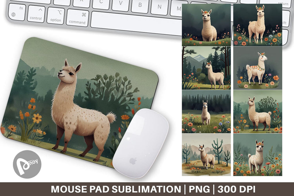 Mouse Pad Illustration Llama - So Fontsy