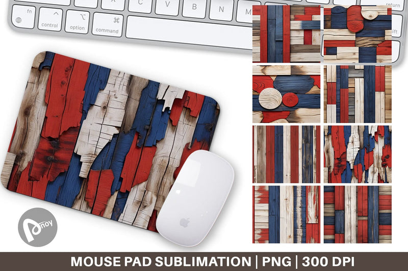 Mouse Pad Patriot Day Wood Texture - So Fontsy