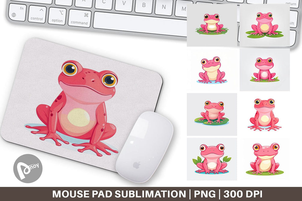 Mouse Pad Pink Frog Valentine - So Fontsy