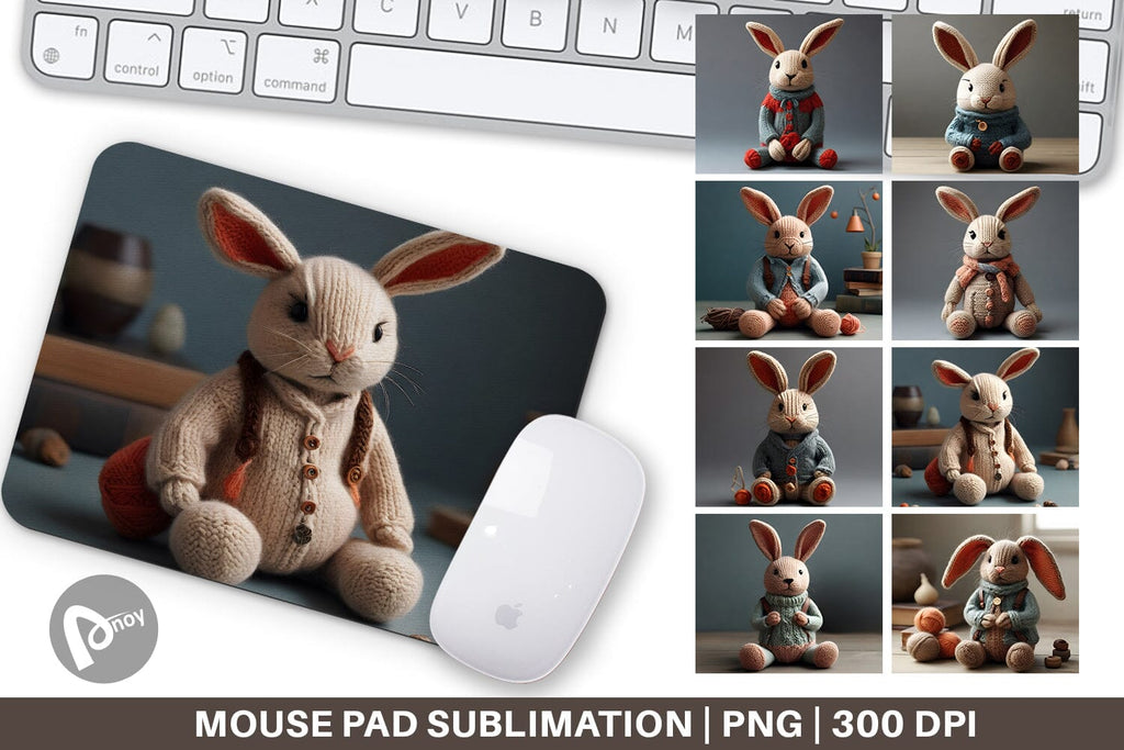 Mouse Pad Rabbit Embroidery - So Fontsy