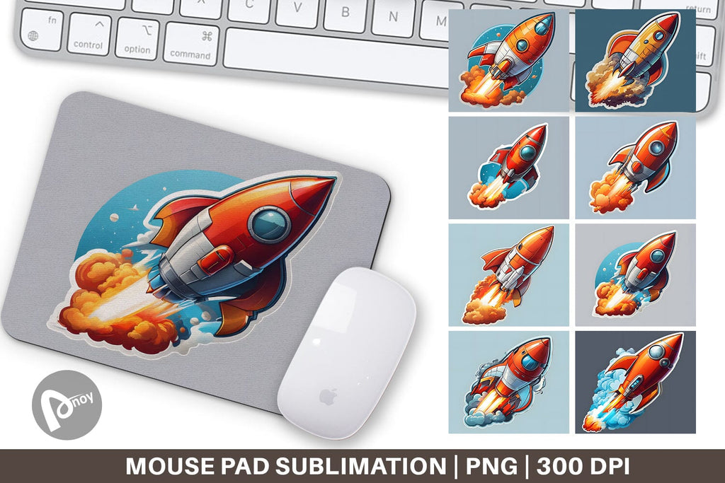 Mouse Pad Rocket illustration - So Fontsy