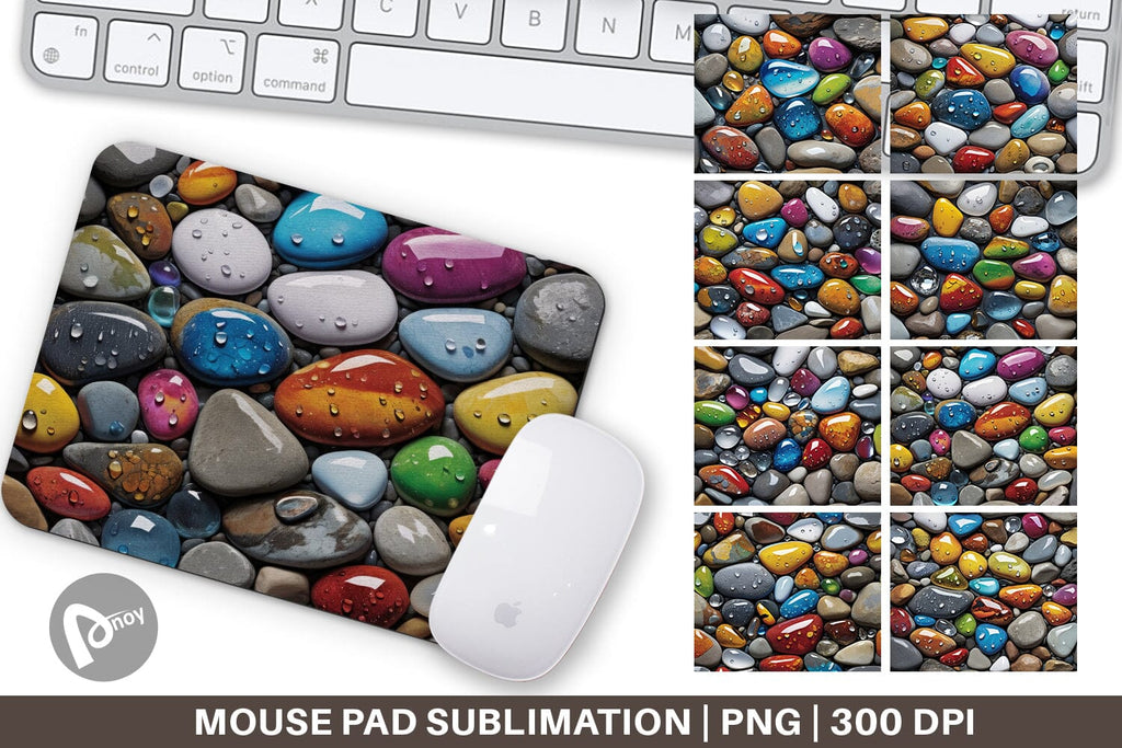 Mouse Pad Rocks with Water Drops - So Fontsy