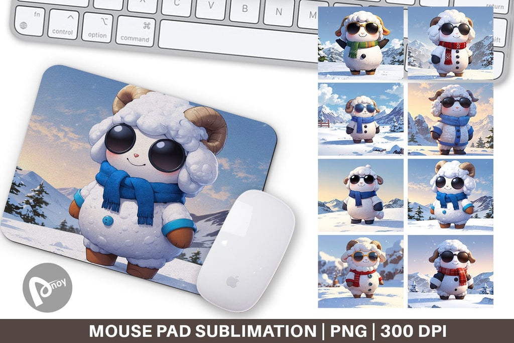 Mouse Pad Sheep Christmas - So Fontsy