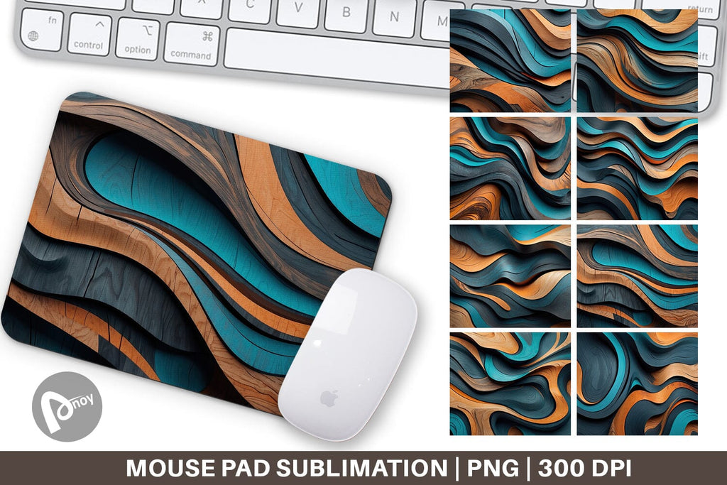 Mouse Pad Wooden Waves - So Fontsy