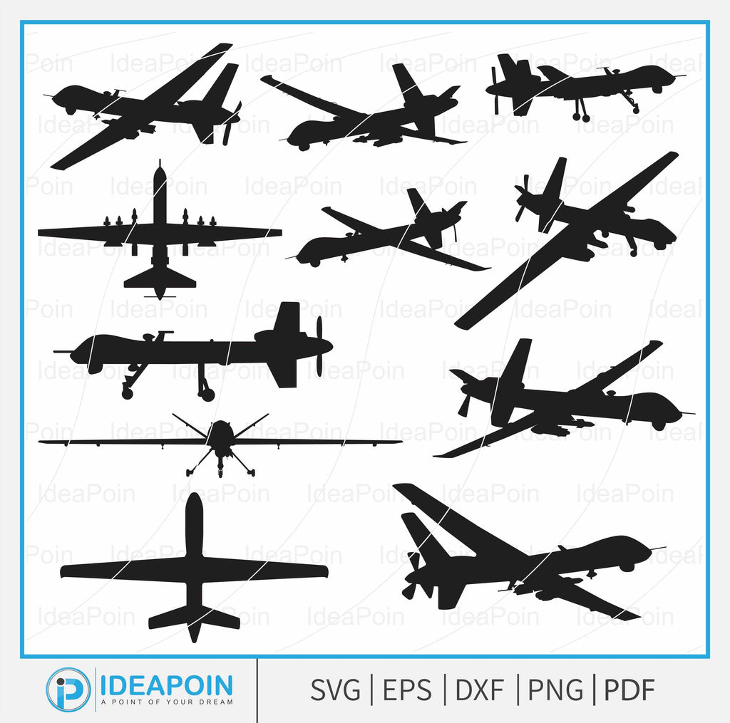 mq-9 reaper svg, MQ-9 Reaper Digital SVG bundle, MQ-9 Reaper, Airplane ...