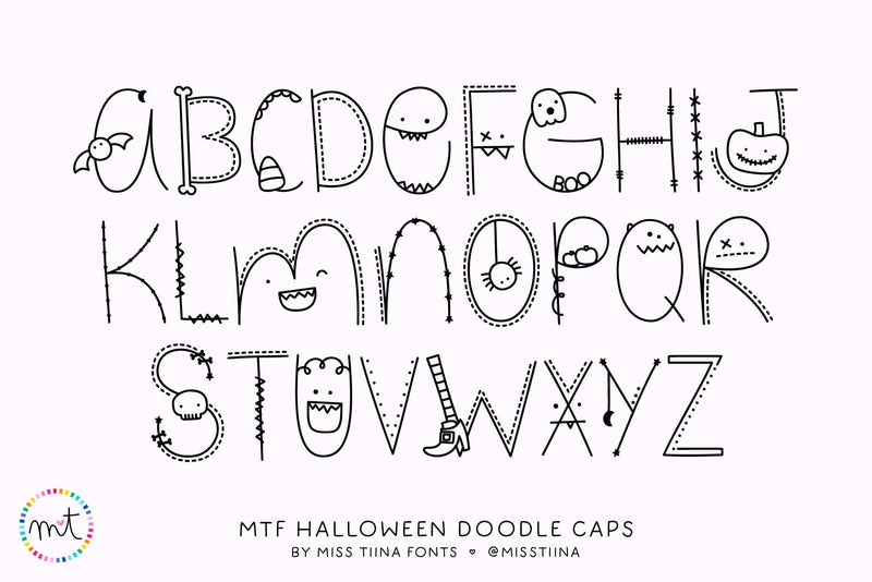 MTF Halloween Doodle Caps - So Fontsy