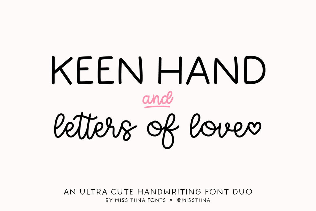 MTF Keen Hand & Letters of Love - Font Duo - So Fontsy