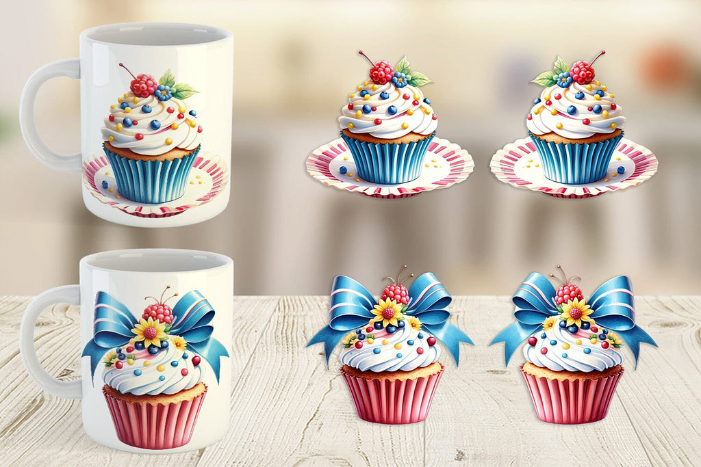 Mug Wrap Colorful Cupcake - So Fontsy