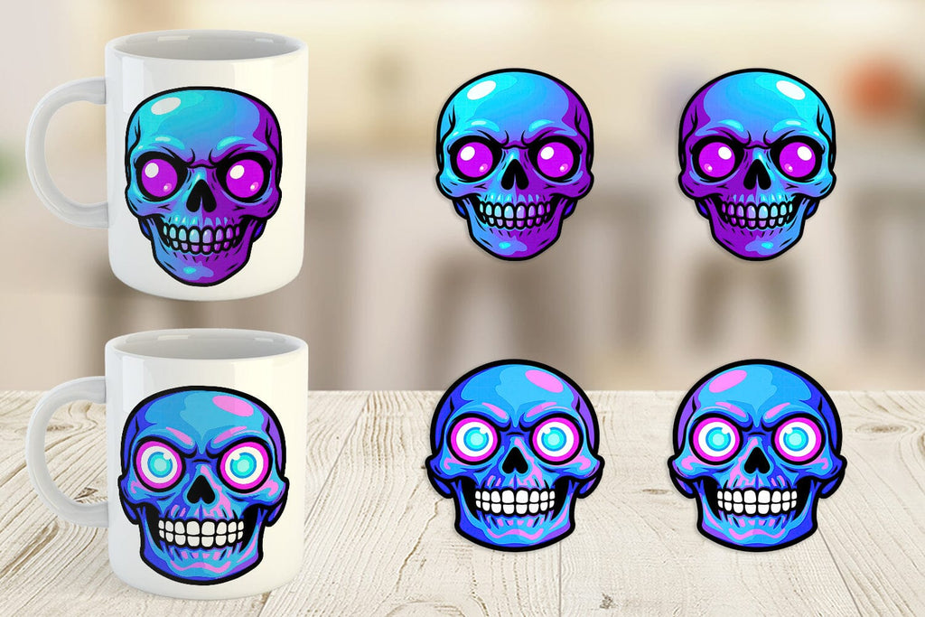 Mug Wrap Rainbow Skull Smirk - So Fontsy