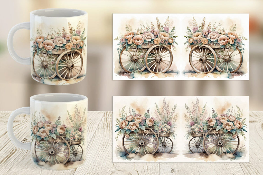 Mug Wrap Wagon Wheels - So Fontsy