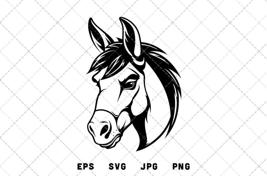 Mule Mascot Graphics - JPG, SVG, PNG, EPS - Digital Download with ...