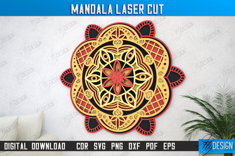 Multilayered Mandala Laser Cut | Detailed Mandala Design | Wall Art ...