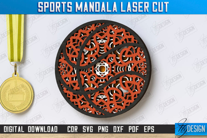 Multilayered Sports Mandala Laser Cut | Detailed Mandala Design | Wall ...