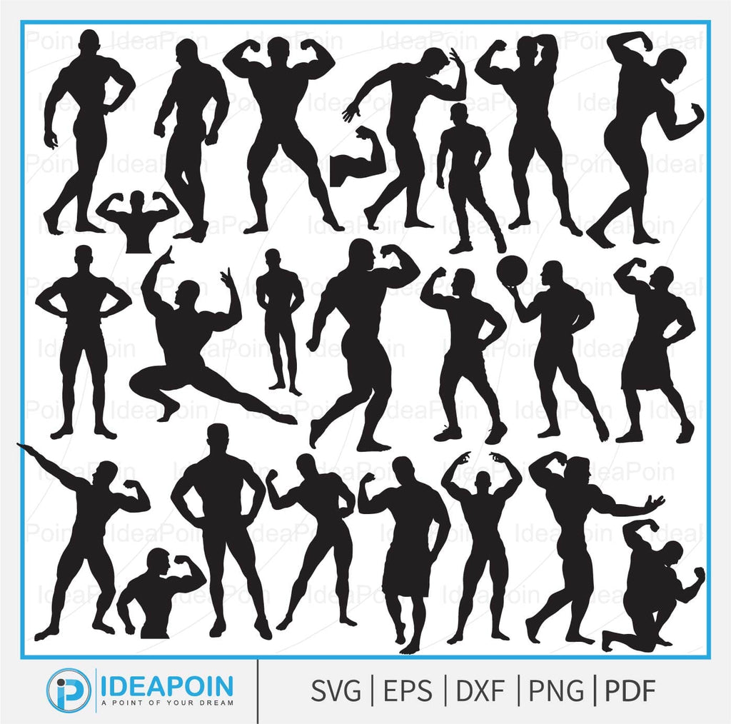 Muscles svg, Weightlifter SVG, Bodybuilder Man SVG Fitness Svg ...