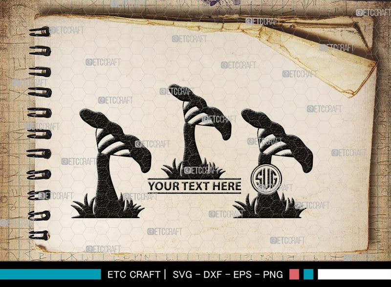 Mushroom Monogram, Mushroom Silhouette, Mushroom SVG, Fungus Svg, Fungi ...