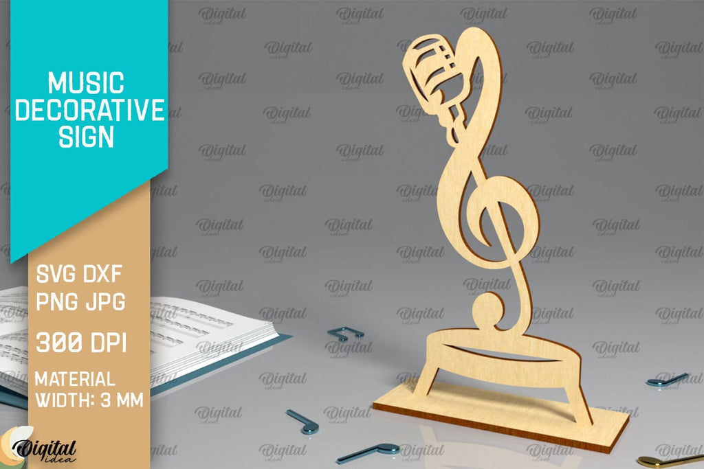 Music Decorative Signs Laser Cut Bundle. Music Signs SVG Design - So Fontsy