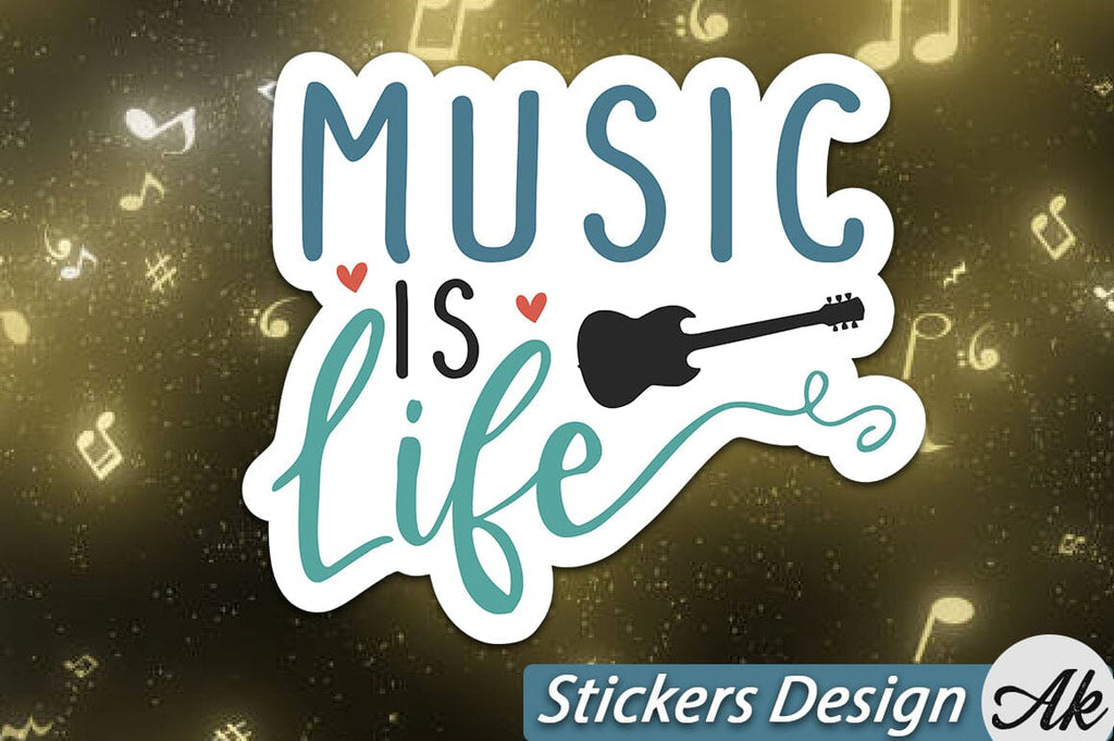 Music is life Stickers Design - So Fontsy