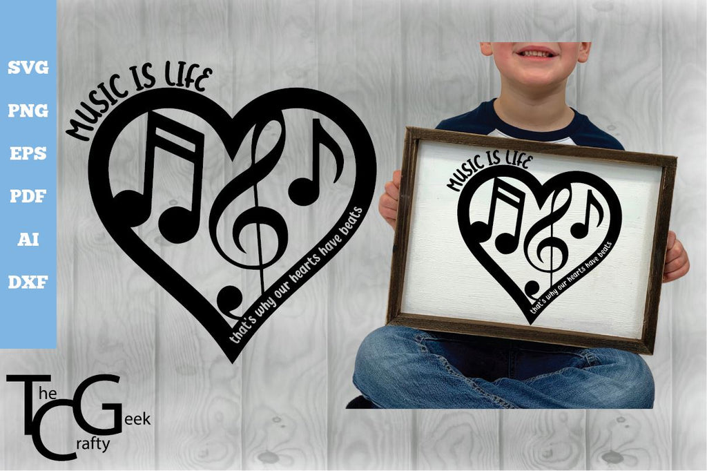 Music Is Life SVG - So Fontsy