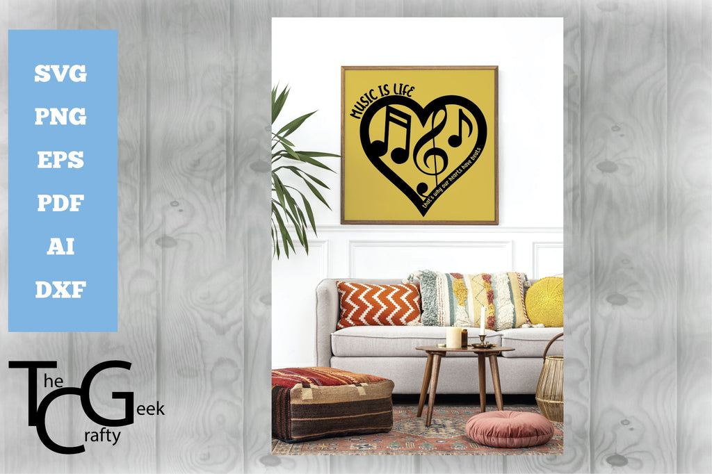 Music Is Life SVG - So Fontsy