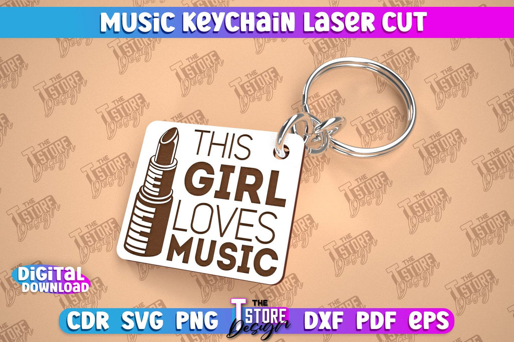 Music Keychain Laser Cut Bundle | Keychain Inscriptions | Gift for ...