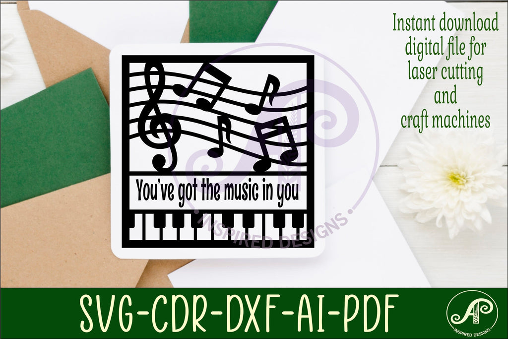 Music lovers name sign svg laser cut design or card - So Fontsy