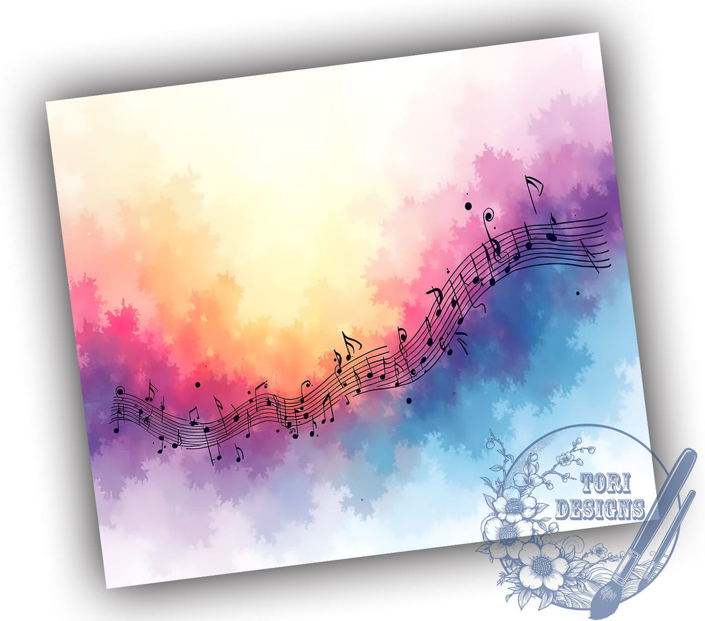Music Notes Tumbler, 20oz Sublimation Design, Digital Download, Music ...