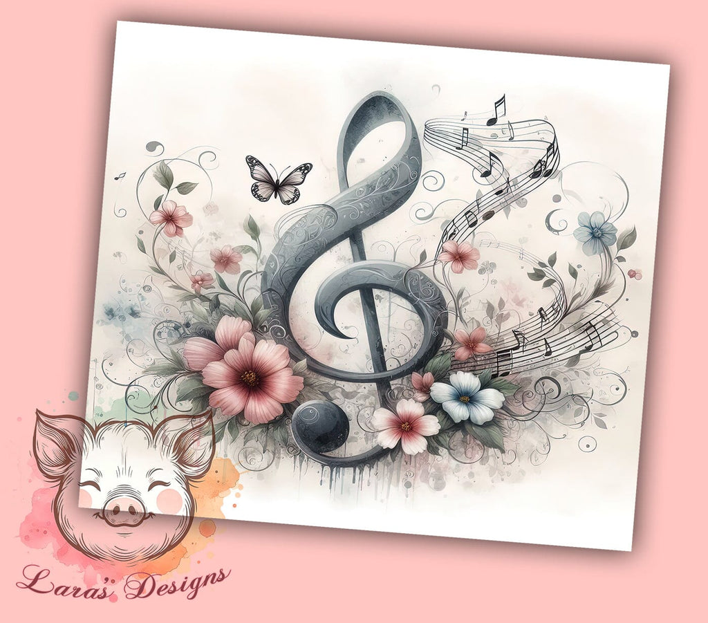 Music Notes Tumbler, Musical Design, 20oz Tumbler Wrap, Music Lover ...