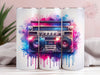 Music Radio 20oz Tumbler Wrap PNG, Retro Boombox Tumbler Png, Straight ...