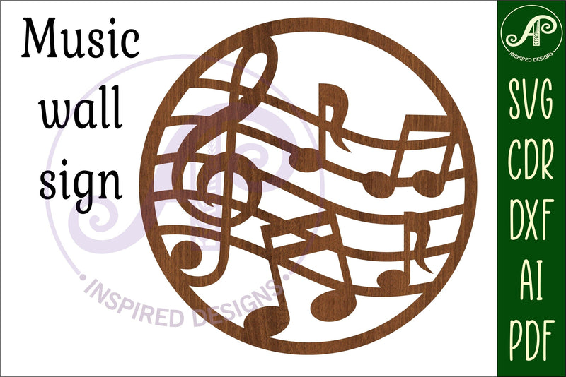 Music wall art sign, SVG file. vector file - So Fontsy