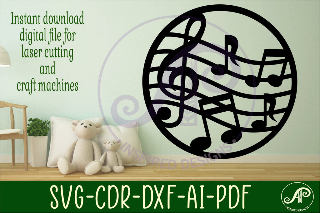 Music wall art sign, SVG file. vector file - So Fontsy