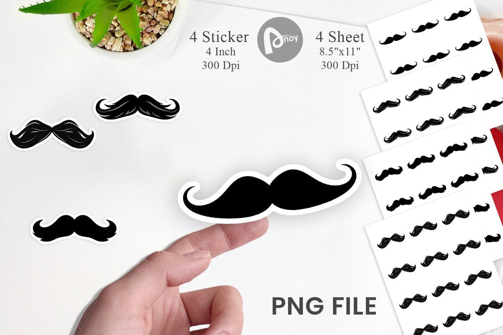 Mustache Sticker - So Fontsy