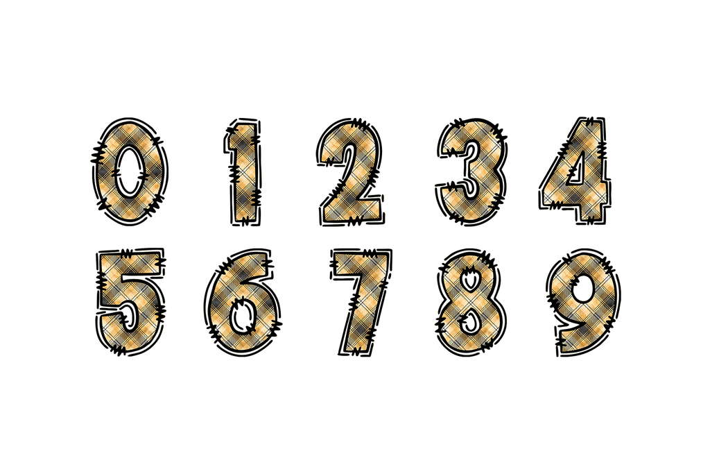 Mustard Yellow Plaid Alphabet PNG Letters - So Fontsy