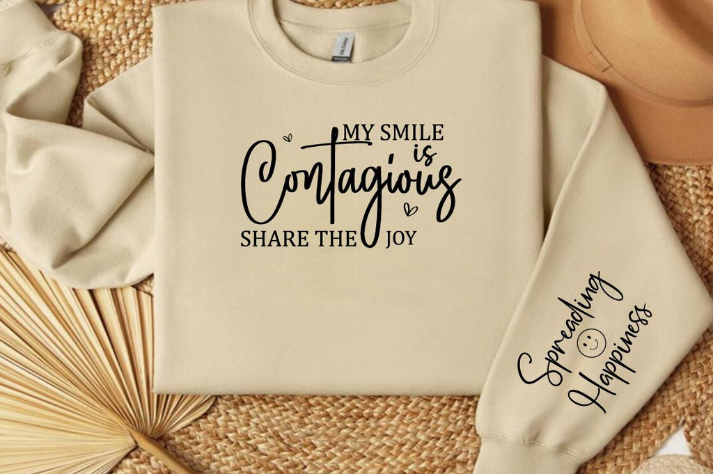 My Smile is Contagious Share the Joy Sleeve Svg Design - So Fontsy