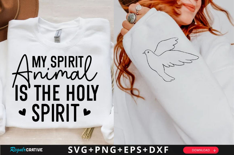 My Spirit Animal is the Holy Spirit Sleeve SVG Design, Christian Sleeve ...