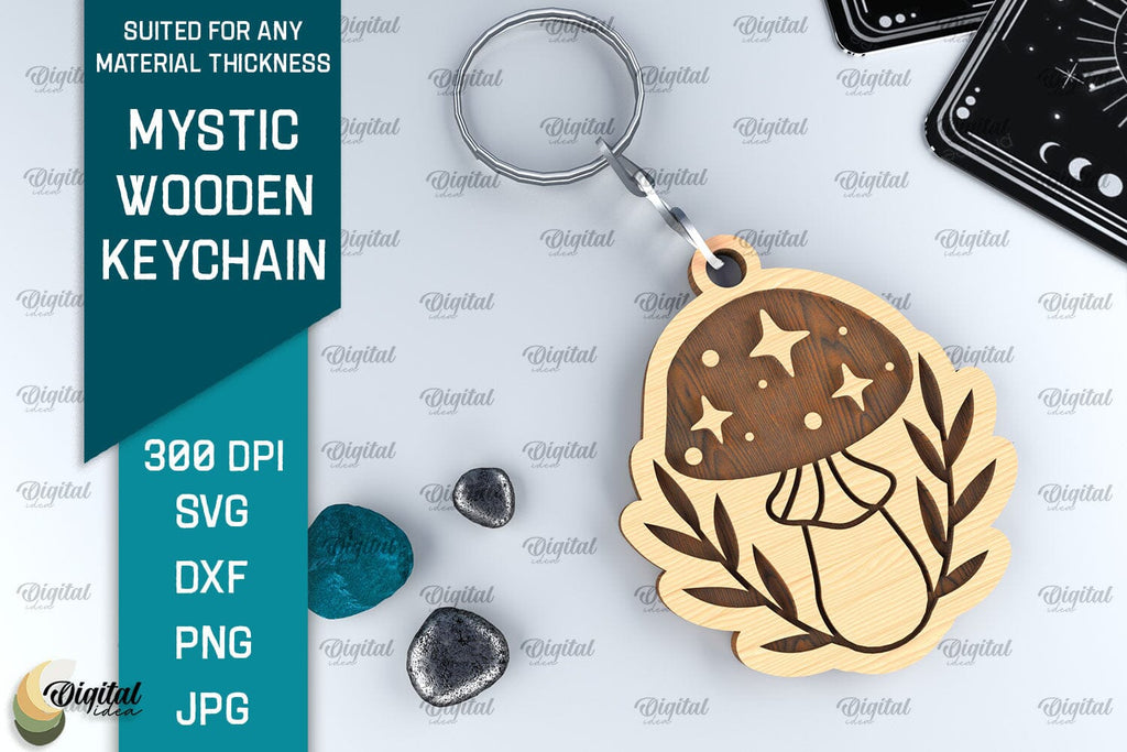 Mystic Wooden Keychains SVG Bundle. Magic Keychains Laser Cut - So Fontsy