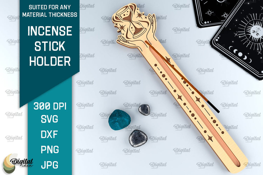 Mystical Incense Stick Holder Laser Cut. Magical Design SVG - So Fontsy