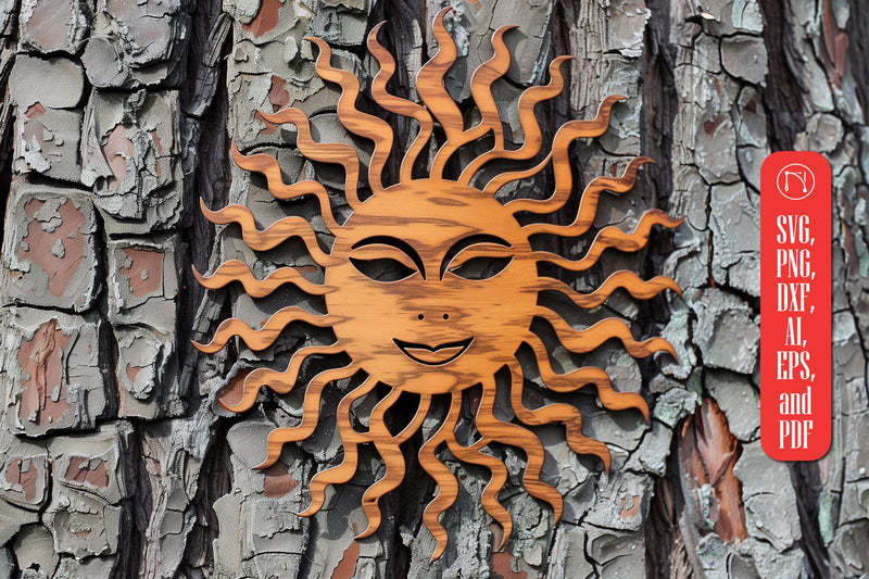 Mystical Sun laser cut Decor SVG - So Fontsy