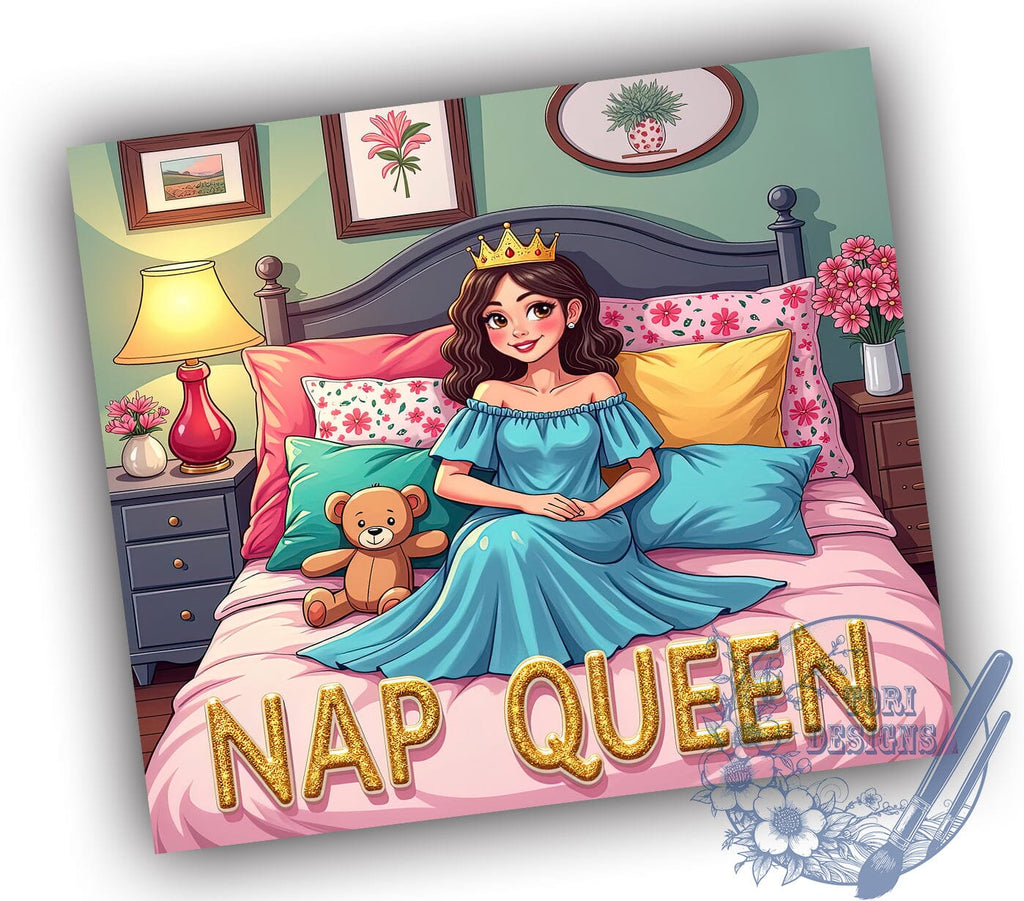 Nap Queen Tumbler Wrap, Cute Sleeping Girl Design, 20oz Sublimation ...