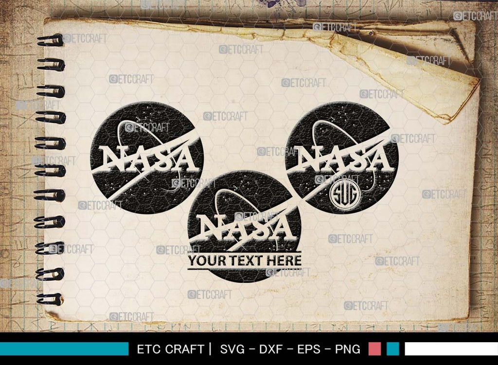 Nasa Monogram, Nasa Silhouette, NASA SVG, Space Svg, Astronaut Svg ...