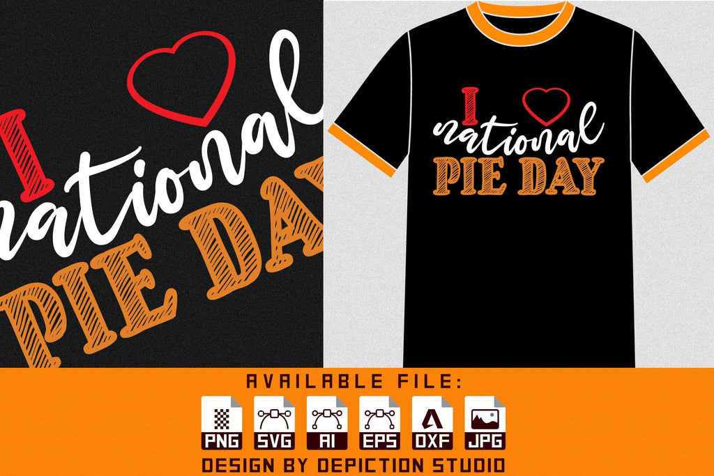 National Pie Day T-Shirt, Pie Day Typography T-Shirt Print Template ...