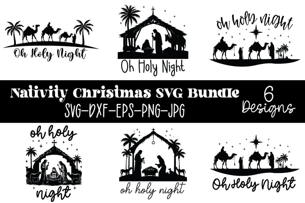 Nativity Christmas Svg Bundle. Christian Round Ornaments, SVG, Dxf, Png ...