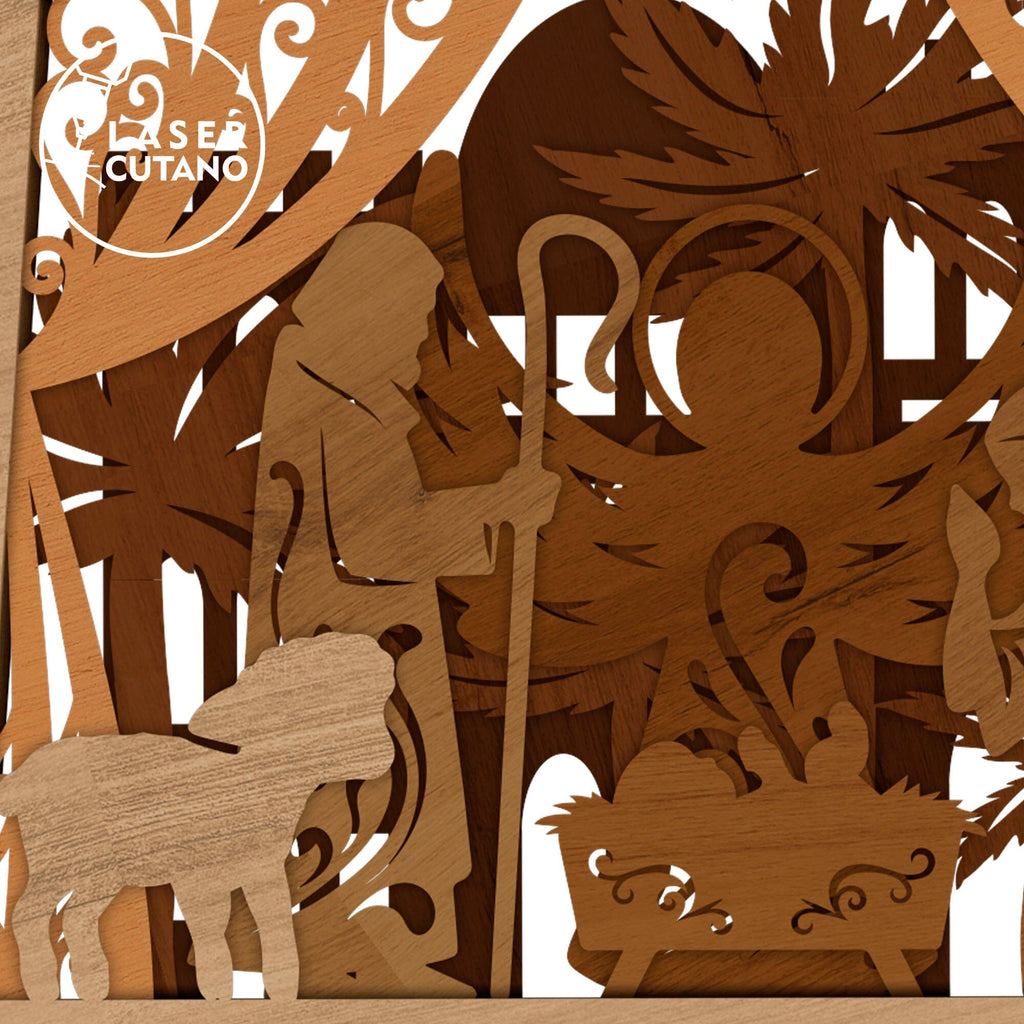 Nativity Scene, Christmas Ornament, Multilayer Template, Laser Cut ...