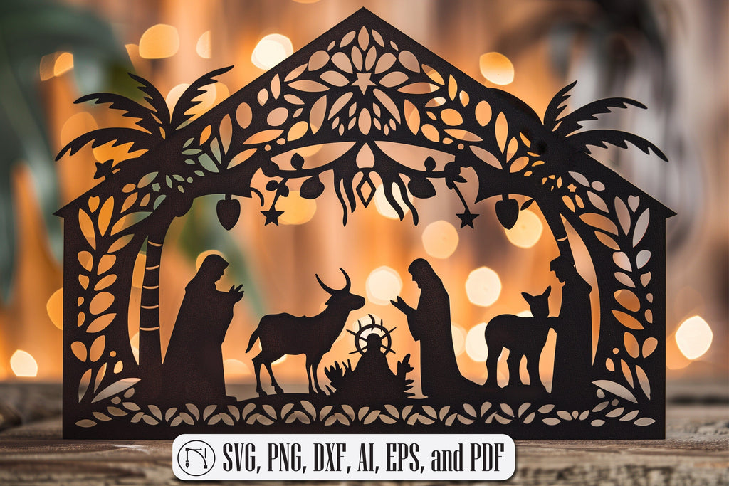 Nativity Scene Laser Cut SVG file - So Fontsy