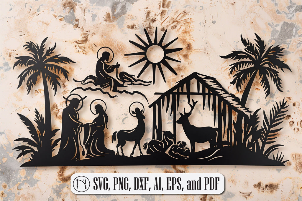 Nativity Scene Laser Cut SVG file - So Fontsy