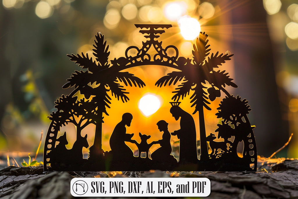Nativity Scene Laser Cut SVG file - So Fontsy