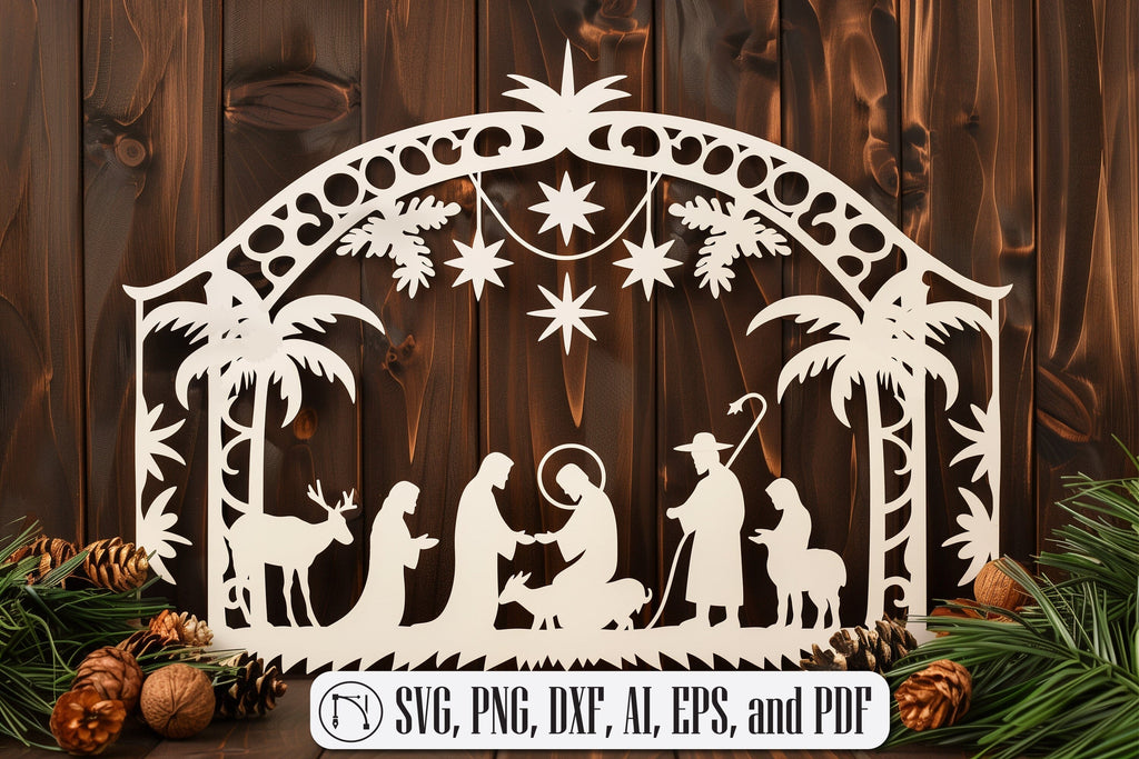 Nativity Scene Laser Cut SVG file - So Fontsy